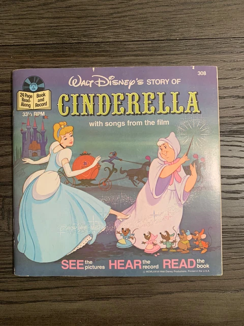 1977 Walt Disney Record Story Of Cinderella 308 See Hear Read 33 9 17