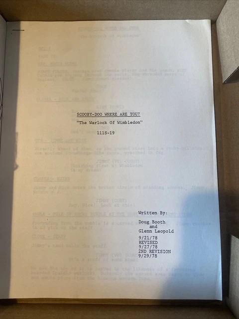 ORIGINAL SCOOBY-DOO WHERE Are You? Full Length Production Script cel £ ...