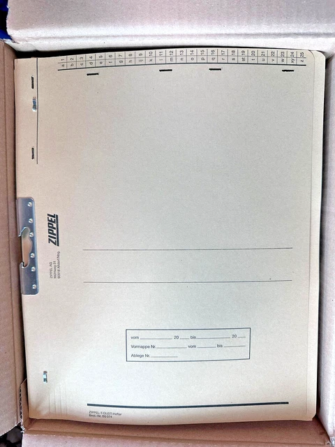 100 X ZIPPEL T-Gleit-Hefter A4 Akte Personalakte Hängemappe ...