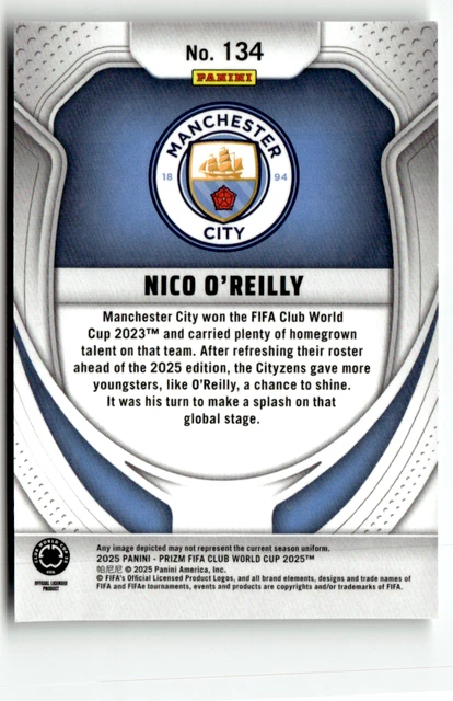 2025 PANINI PRIZM Club World Cup N º 134 Nico 'o' Reilly Rookie EUR 1 ...