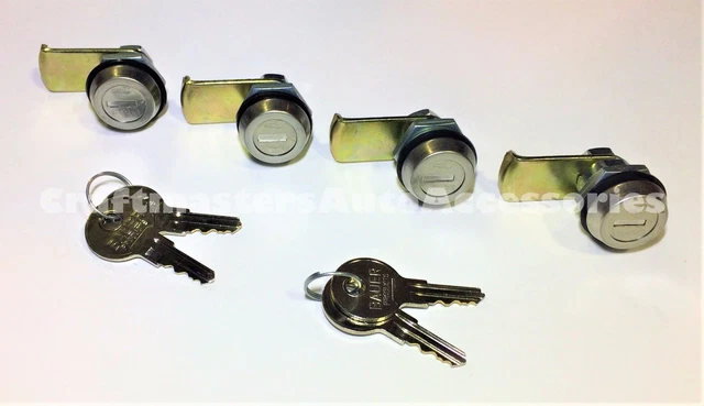 CONTRACTORS TRUCK CAP folding T-handle lock cylinder # 711CYL set of 4 ...