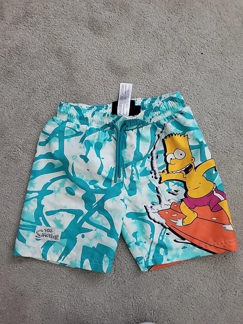 THE SIMPSONS PRIMARK Swim Shorts Age 7-8 Years Print Surfing Bart ...
