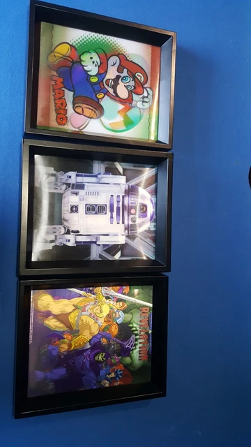 3X FRAMMED HOLOGRAMS.MARIO And Yoshi Rd D2 Star Wars.masters Of The ...