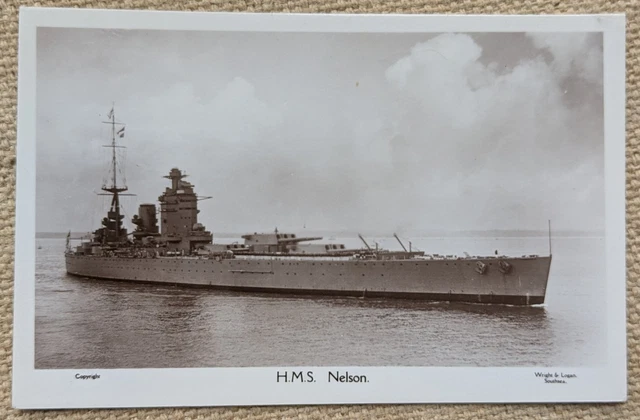 HMS NELSON BATTLESHIP, Royal Navy, Wright & Logan RP Real Photo ...