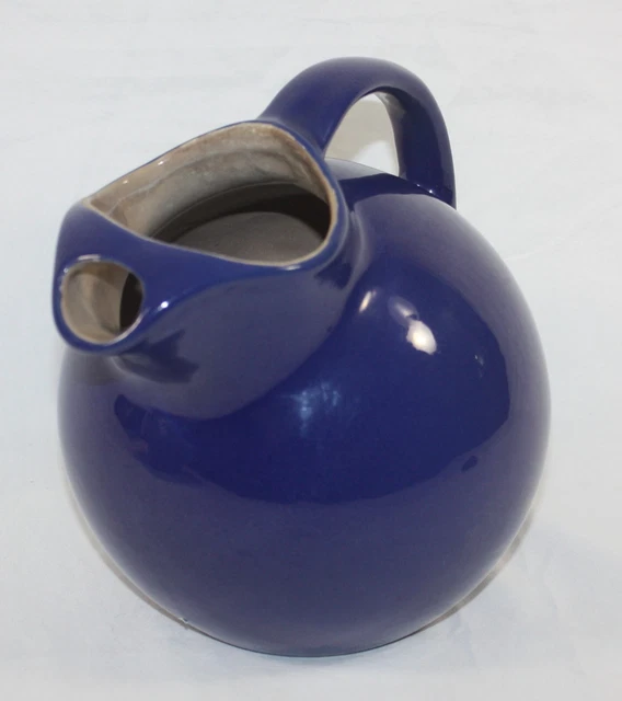 VINTAGE RED WING RumRill Pottery 547 Blue Ball Tilt Pitcher Round Ice ...
