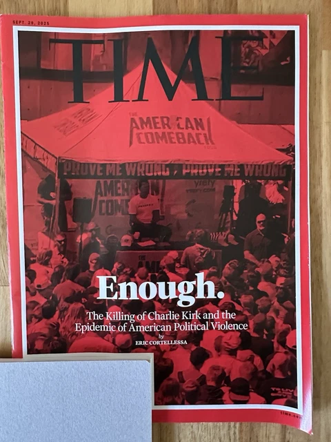 CHARLIE KIRK ENOUGH MAGA Assassination - TIME Magazine - September 29 ...