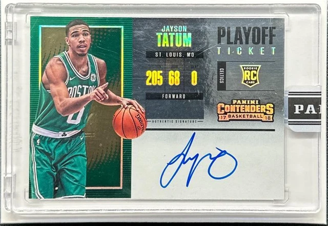 2017-18 PANINI CONTENDERS Jayson Tatum Playoff Biglietto Rookie Auto ...