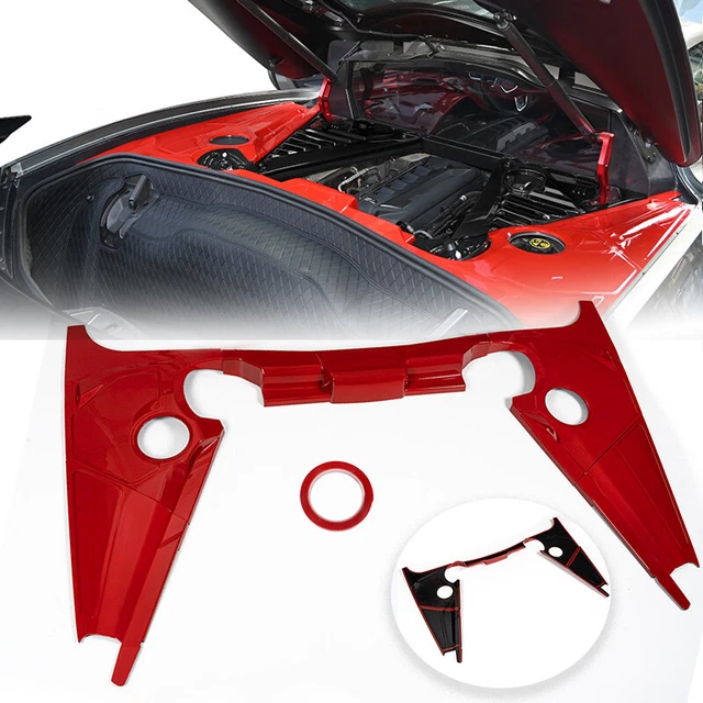 FOR CORVETTE C8 2020-2024 Gloss Red Engine Bay Trim Panel Appearance ...