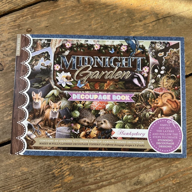 HUNKYDORY MIDNIGHT Garden Decoupage Book brand new £4.00 - PicClick UK