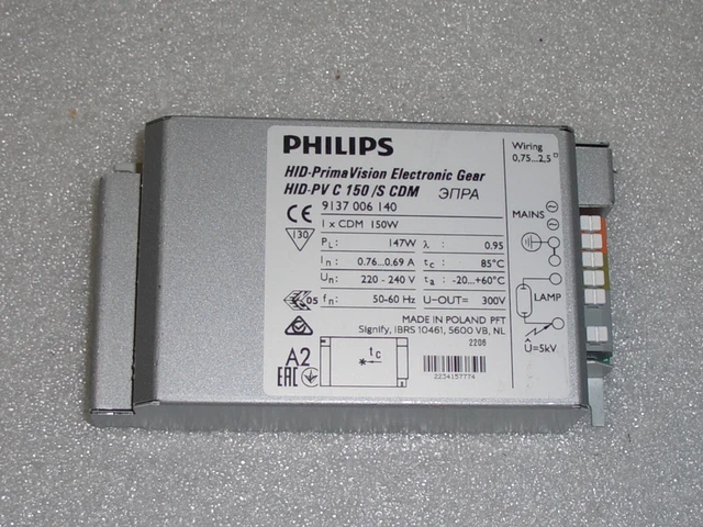 1X BALLAST ÉLECTRONIQUE pour lampe CDM 150 - Philips HID-PV C 150 /S ...