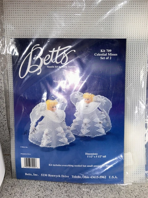 NEEDLE ART ON Plastic Canvas Kit 709 Angel Christmas Celestial Misses ...