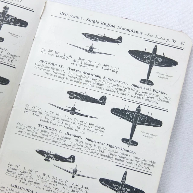 WW2 RAF AIRCRAFT Recognition Manual Arp Raid Spotters Note Book ...
