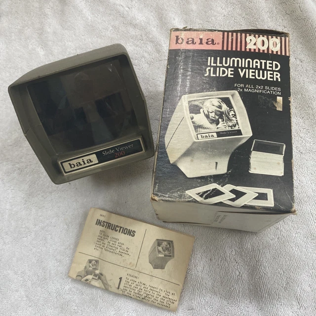 VINTAGE BAIA 200 Illuminated Photo Slide Viewer Magnifies 2x w/box ...