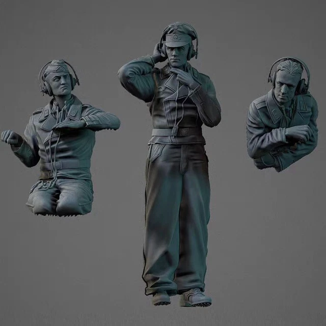 1/35 SCALE WWII German Tank Crew Radio Operators Resin Model Kit ...