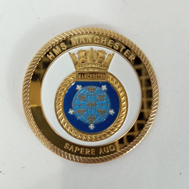 ROYAL NAVY HMS Manchester Coin Memorabilia Gifts Token Gold Spoof ...