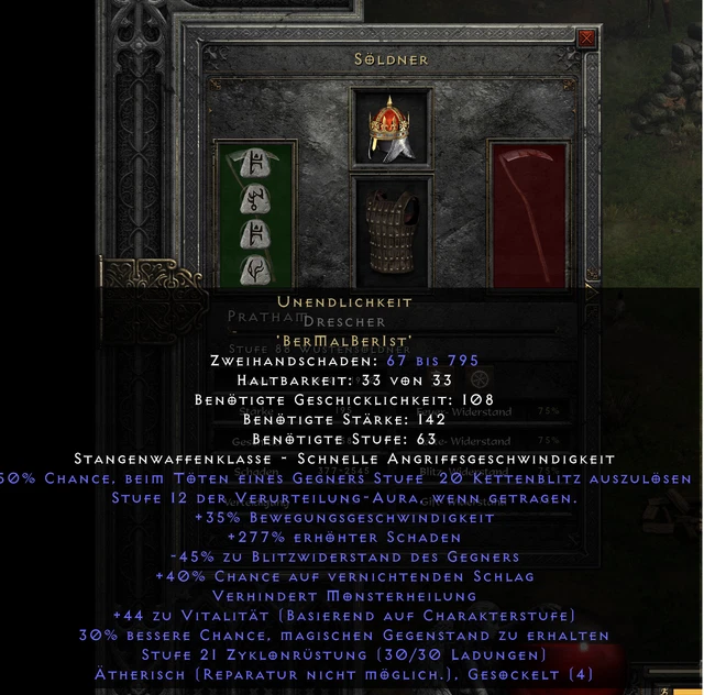 D2R DIABLO 2 Resurrected Softcore NON-Ladder Infinity Unendlichkeit ETH ...