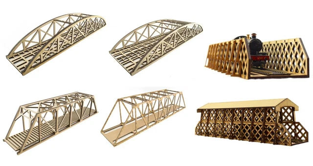 SINGLE DOUBLE TRACK MDF Bridge Model Railway Scenery HO, OO, O, N £16. ...