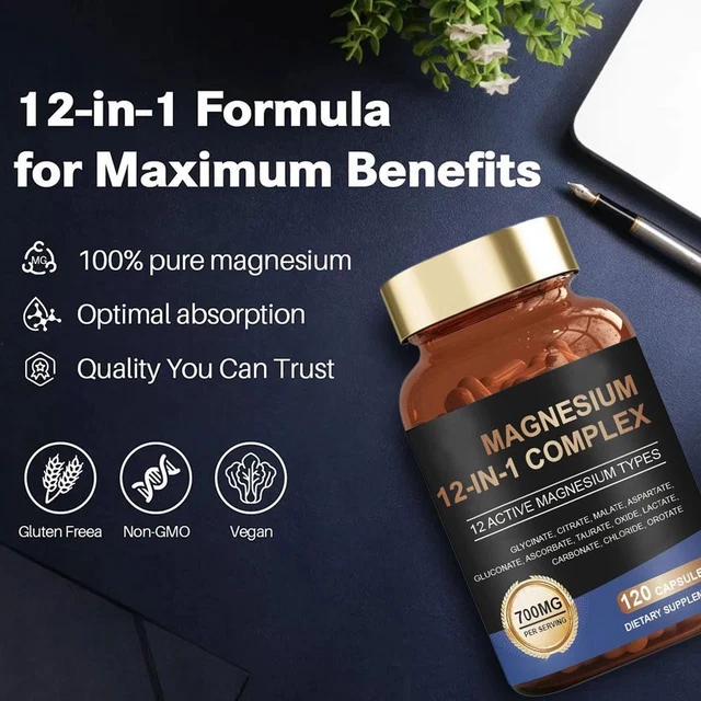 120PCS MAGNESIUM 12-IN-1 Complex Capsules 700mg Dietary Supplement EUR ...