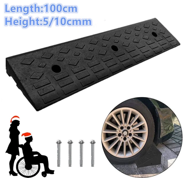 100CM 5CM/10CMH RUBBER Kerb Curb Ramp Used for Wheelchair Car Slope ...