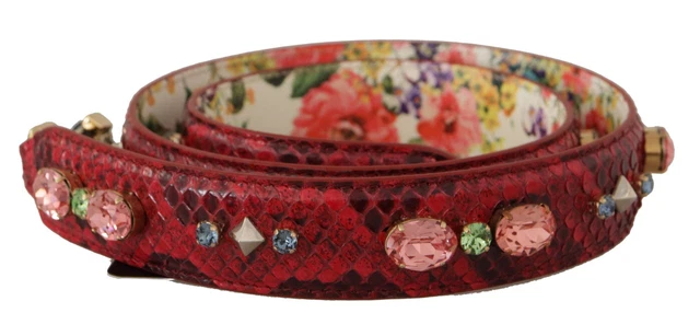 DOLCE & GABBANA Elegant Red Python Leather Bag Strap - RRP 1171.8 USD £ ...