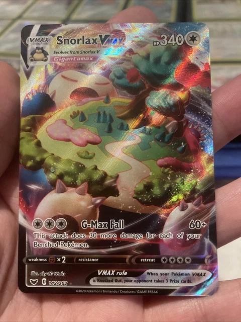POKÉMON TCG SNORLAX VMAX SWSH Base Set 142/202 Holo Ultra Rare EUR 1,16 ...
