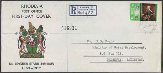 RHODESIA 1967 FAMOUS Rhodesians - Dr Jameson Illustrated FDC £0.99 ...