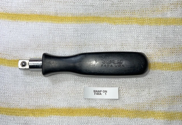 VINTAGE SNAP ON Black Hard Handle 3/8" Drive Socket Driver F40A Made In ...