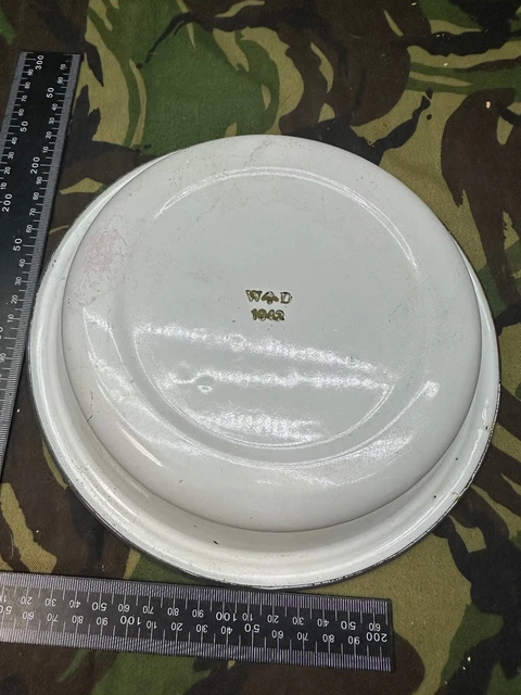 WW2 BRITISH ARMY Enamel Soldiers Mess Plate / Shallow Bowl - 1942 Dated ...