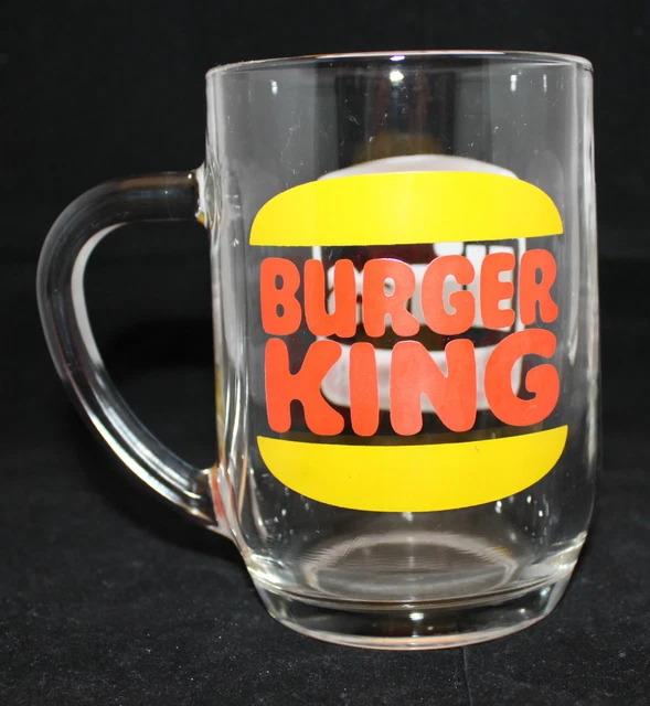 VINTAGE BURGER KING Original Hires Root Beer Clear Glass Mug Cup Logo ...