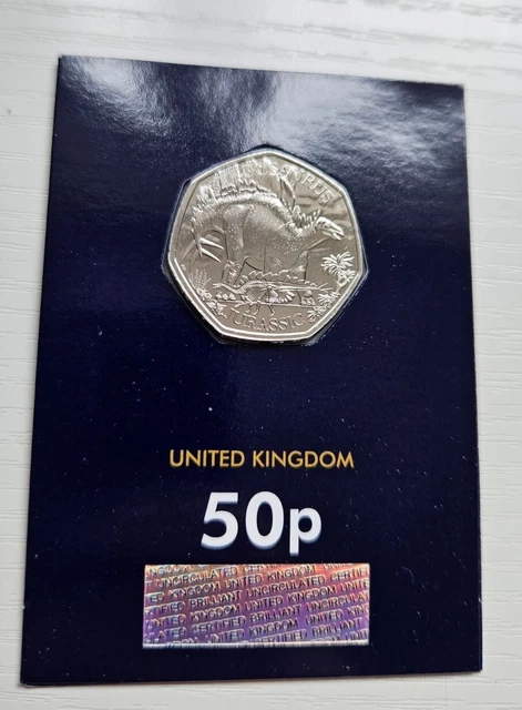 50P 2024 DINOSAUR 2024 UK Stegosaurus CERTIFIED Fifty Pence BUNC EUR 11 ...