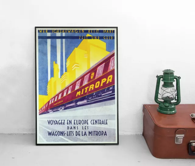 POSTER MITROPA SCHLAFWAGEN Bundesbahn Deutsche Bahn Reichsbahn Plakat ...