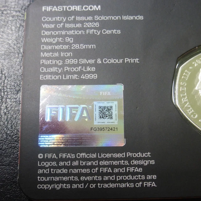 FIFA WORLD CUP Official 2026 50c Coin Silver Plated £9.95 - PicClick UK