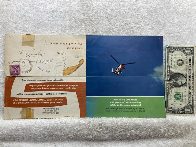 1961 UMBAUGH HELICOPTER Aircraft Corporation brochure publicitaire EUR ...