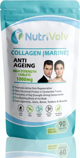 NUTRIVOLV COLLAGEN MARINE (1000Mg) Supplement for Skin| 90 Multivitamin ...