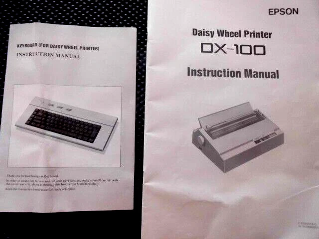 DAISY WHEEL PRINTER and Keyboard Instruction Manuals, 1984. £1.99 ...