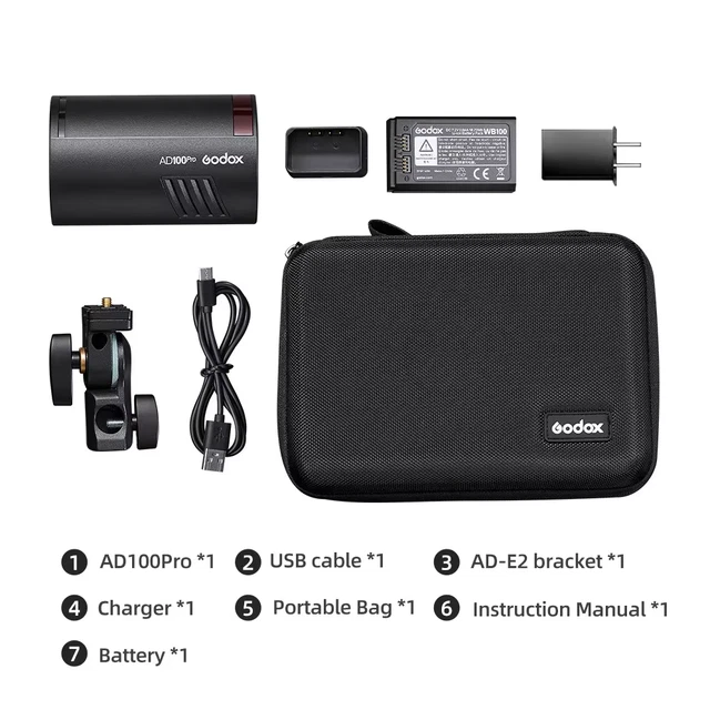 GODOX AD100PRO AD100 PRO TTL HSS 100W Outdoor Flash Speedlight 2.4G ...