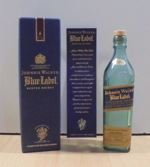 JOHNNIE WALKER BLUE Label Scotch Whisky 750 ML Bottle and Case EMPTY ...