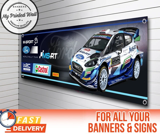 FORD FIESTA 2021 M-Sport WRC Rally Car Banner for Garage, Workshop etc ...