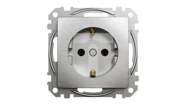 SCHNEIDER ELECTRIC SEDNA Design and Elements, Schuko socket, brushed ...