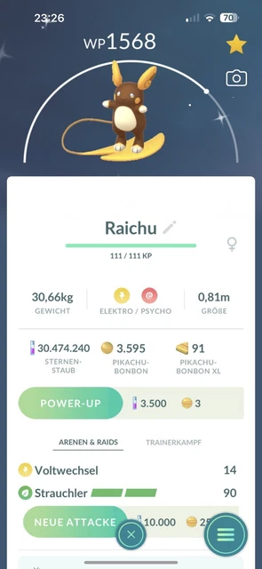 POKÉMON GO ALOLAN Raichu Shiny / Alola Raichu Schillernd Pogo EUR 14,99 ...