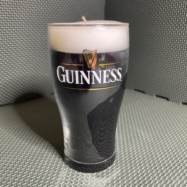 GUINNESS CANDLE FULL Pint In Traditional Glass, collectors item £16.15 ...