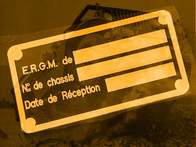 PLAQUE PLAQUETTE LABEL LAITON HOTCHKISS M201 ERGM 3 ..... - jeep willys EUR 18,00 - PicClick FR