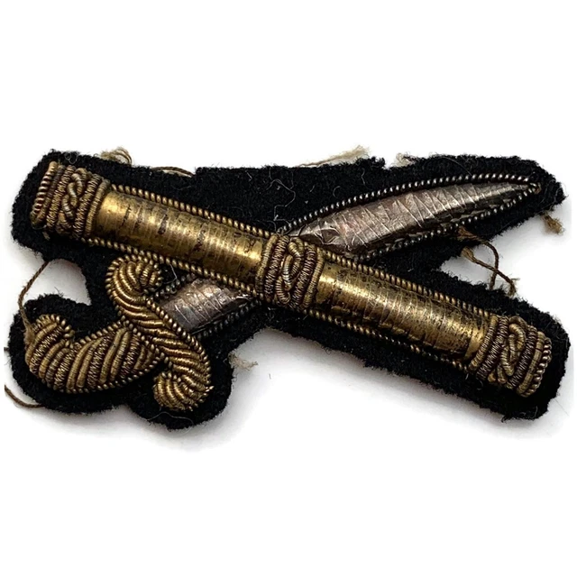 GENERALS RANK CROSSED Sword Baton Insignia BULLION Cloth Epaulette Pip ...