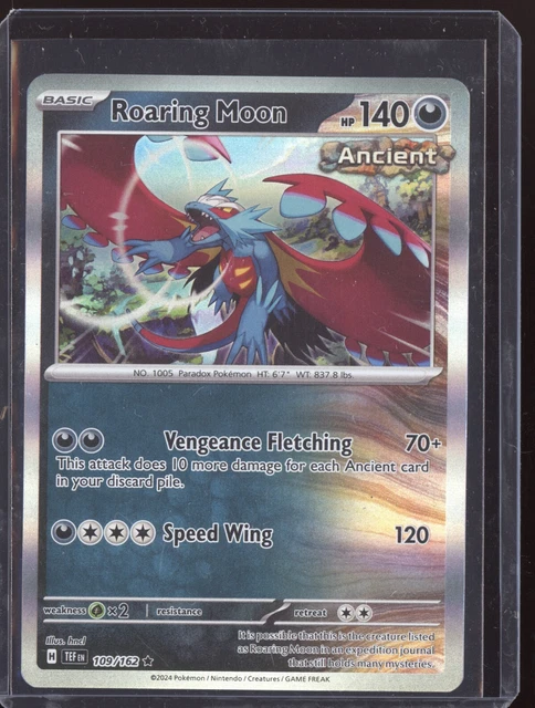 ROARING MOON 2024 Pokemon Temporal Forces Rare - Reverse Holo 109/162 ...