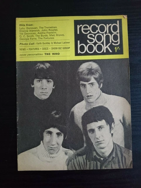 VINTAGE RECORD SONG Book 1968 The Who; Lulu, Donovan, Byrds, Aretha ...
