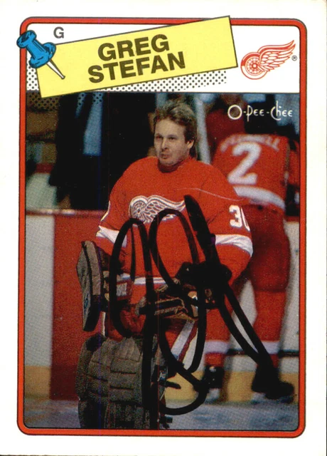 GREG STEFAN SIGNED Autographed 88/89 OPC O-Pee-Chee card Detroit Red ...