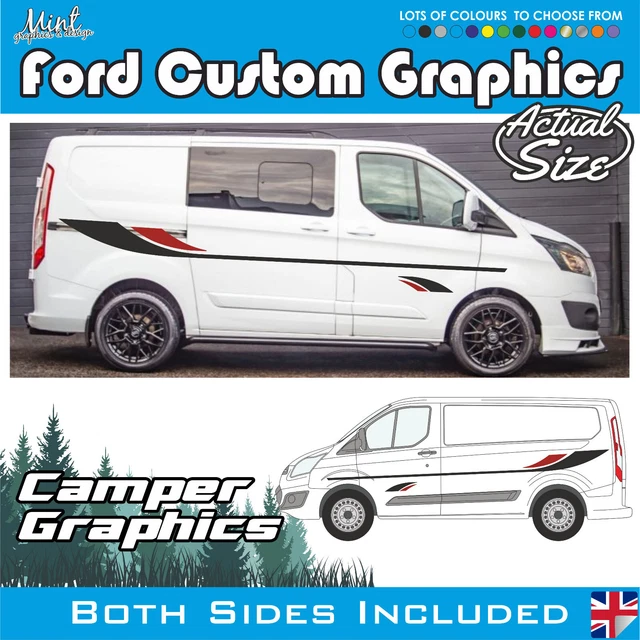 FORD TRANSIT CUSTOM SWB compatible CAMPER van Motorhome Graphics Decals ...