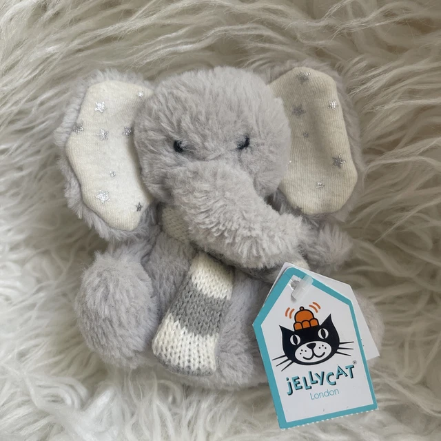 JELLYCAT “I AM Poppet Elephant” Starred Ears & Stripey Scarf with ...