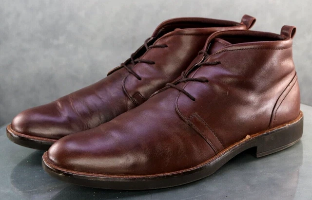 ECCO MEN'S CHUKKA Boots Size EU 46 US 12-12.5 Leather Brown £54.18 ...