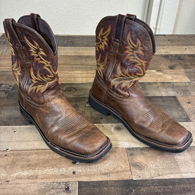 JUSTIN DRILLER MENS Work Boots SZ 13D Brown Soft Square Toe WK4681 £61. ...
